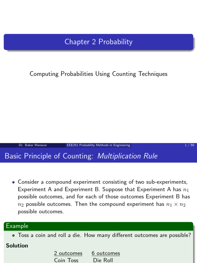 Lec 4 Computing Probability Using Counting Methods | PDF