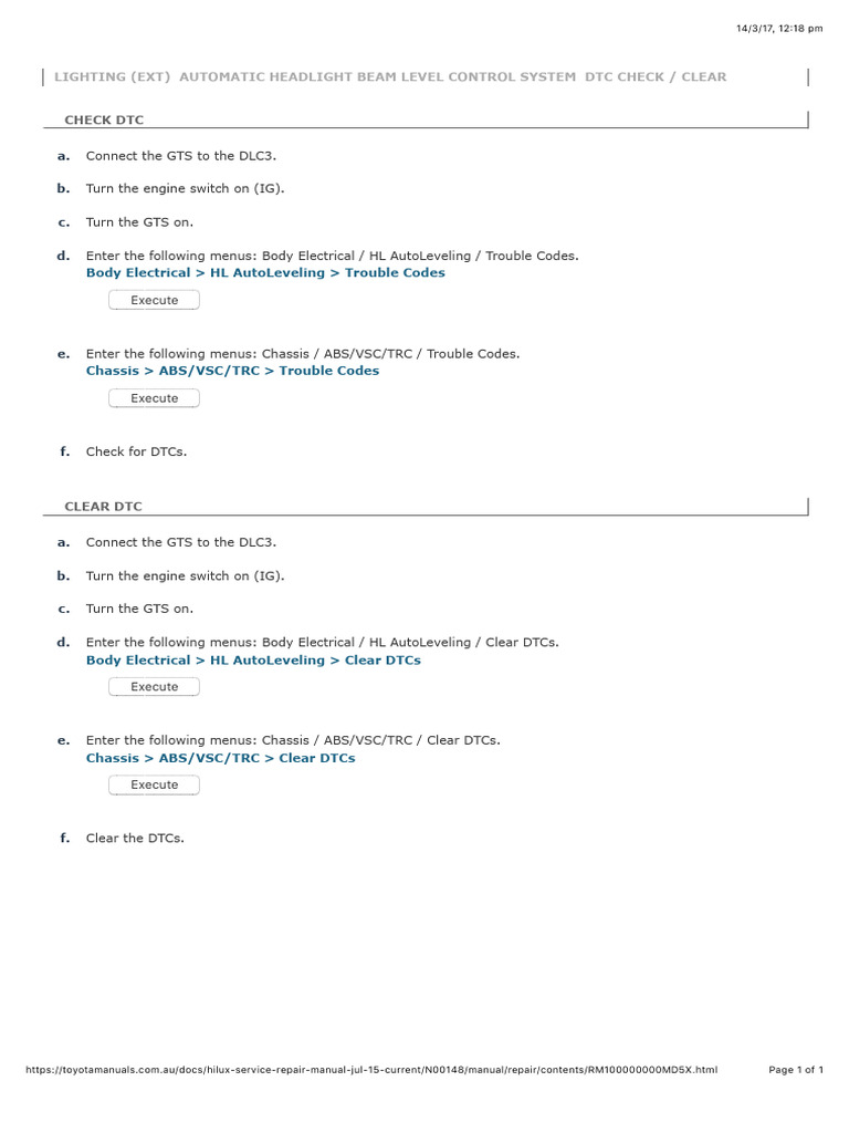 DTC Check - Clear | PDF
