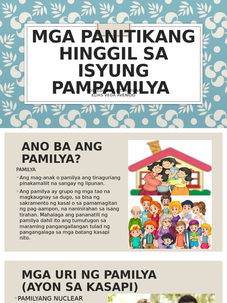Mga Pelikulang Hinggil Sa Isyung Pampamilya | PDF