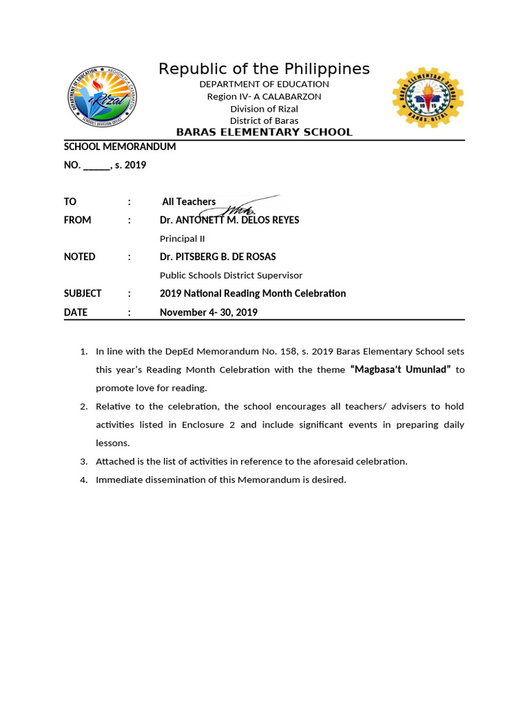 2019 Reading Month Celebration | PDF