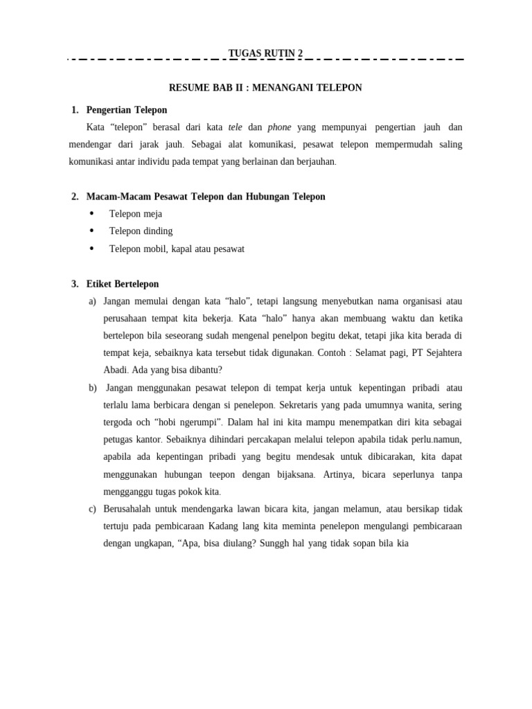 Resume Bab 2 Sekre | PDF