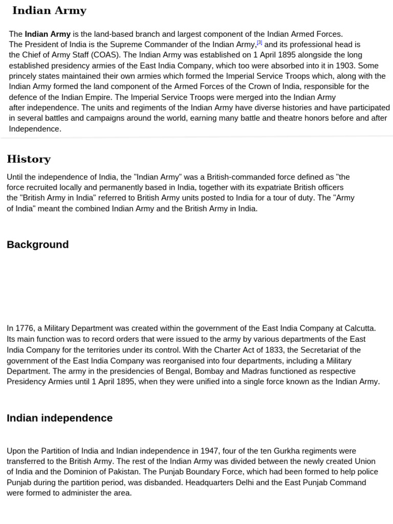Indian Army | PDF