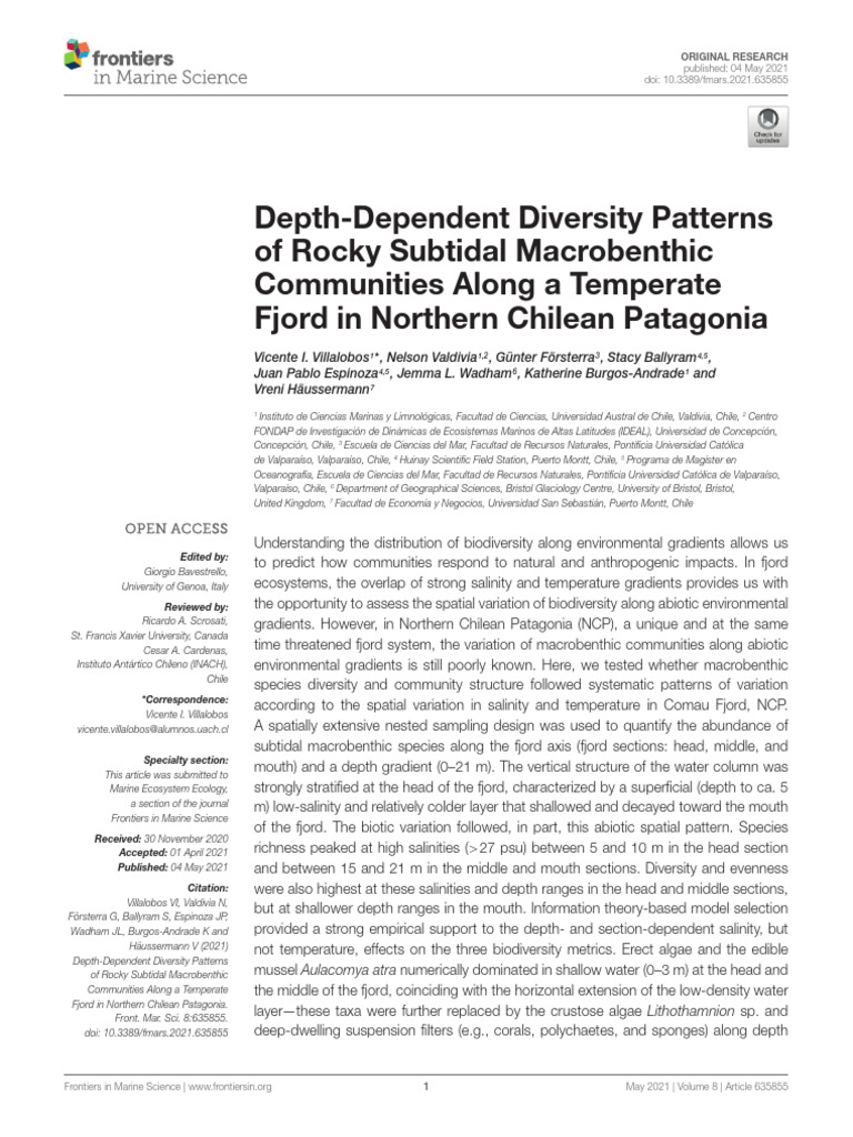 HSFS - Villalobos Et Al Comau Transecto Paper Frontiers 2021-Smaller ...
