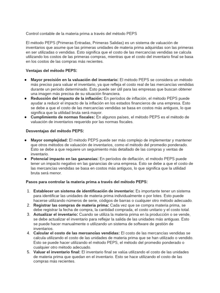 Control Contable de La - Materia Prima Através Del... | PDF