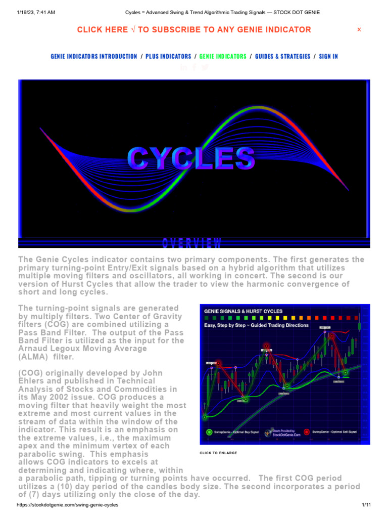 Mastering Swing Trade Cycles with Genie | PDF | Moving Average | Computers