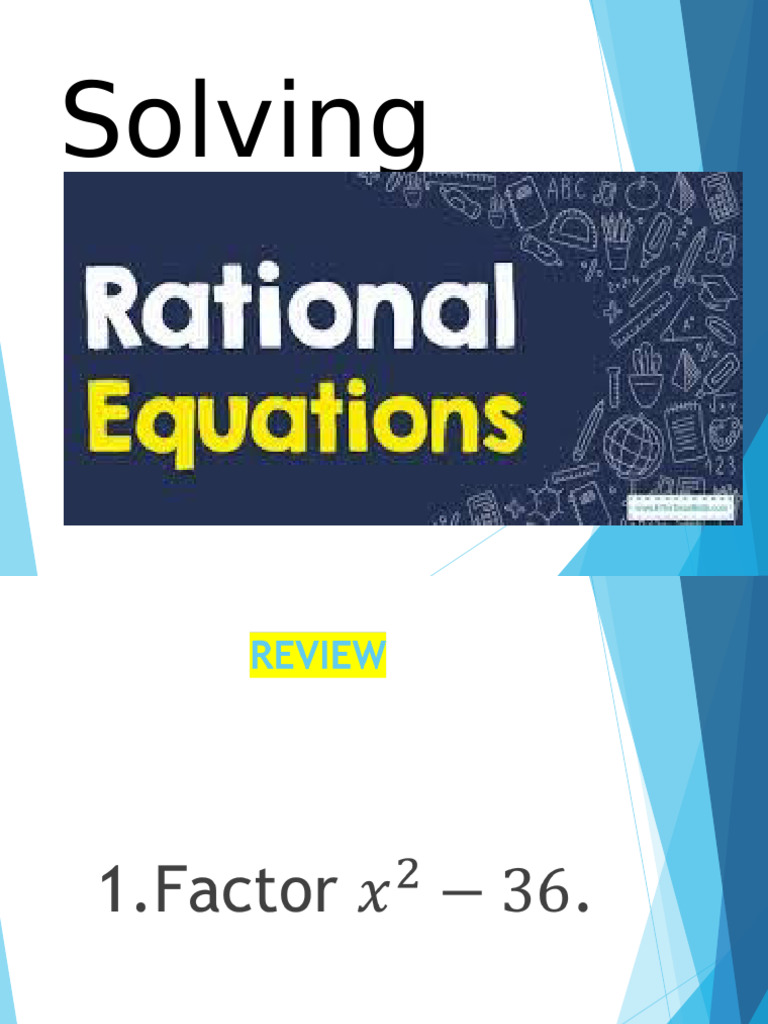 Solving Rational Equations | PDF