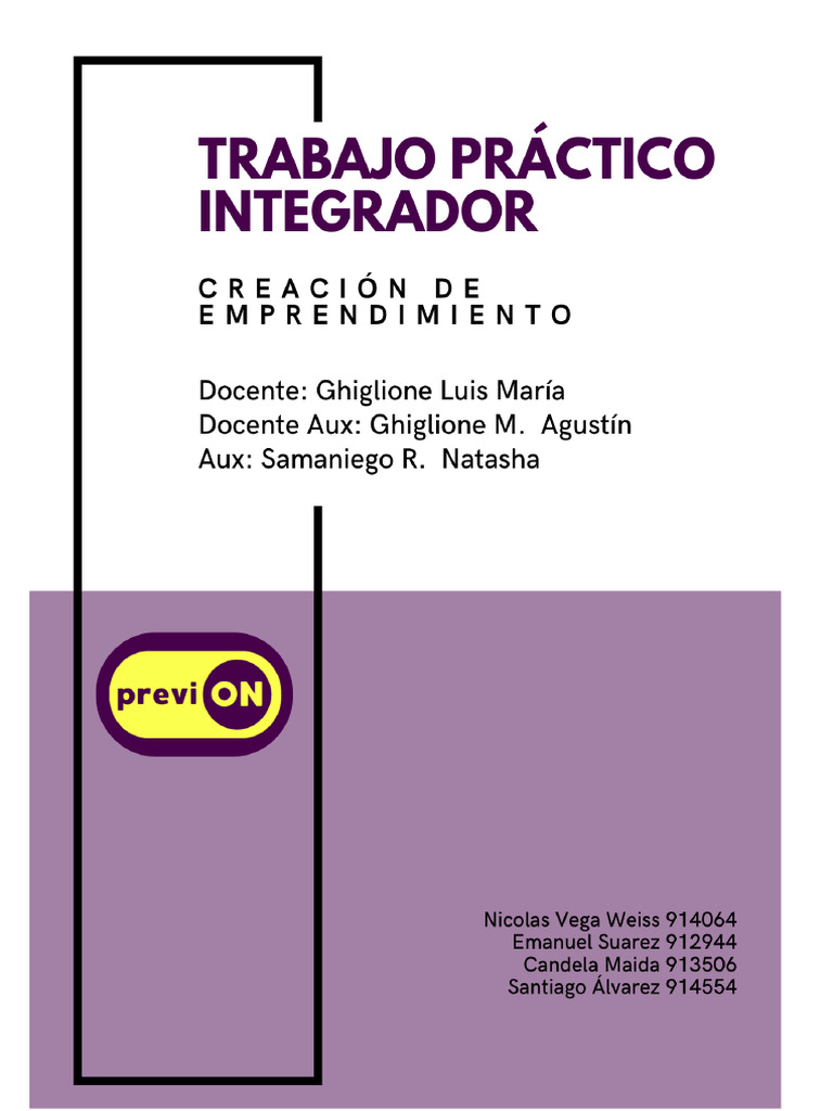 Trabajo Practico Integrador - PreviON | PDF
