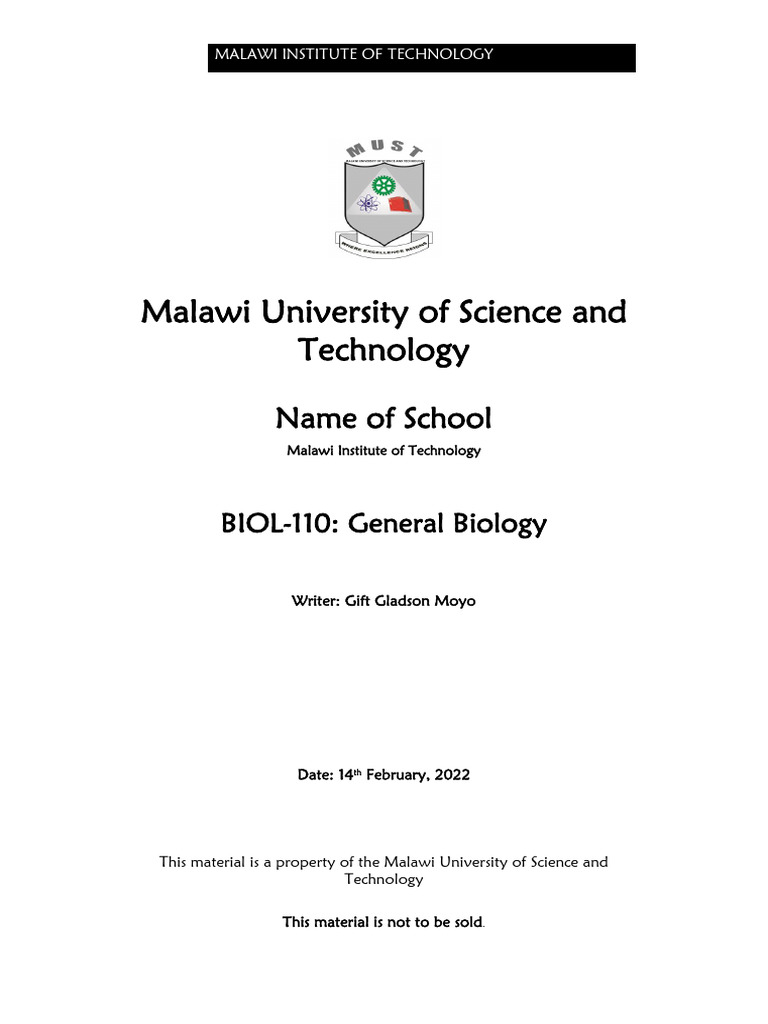 Biol 110 - General Biology Module | PDF