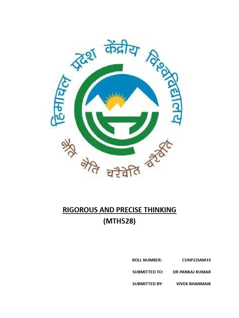 Rigorous and Precise Thinking | PDF