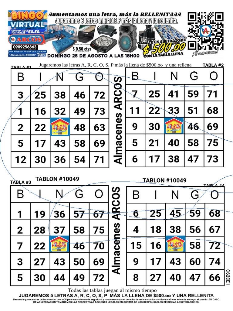 Tablas Bingo 44 Merged 17 | PDF