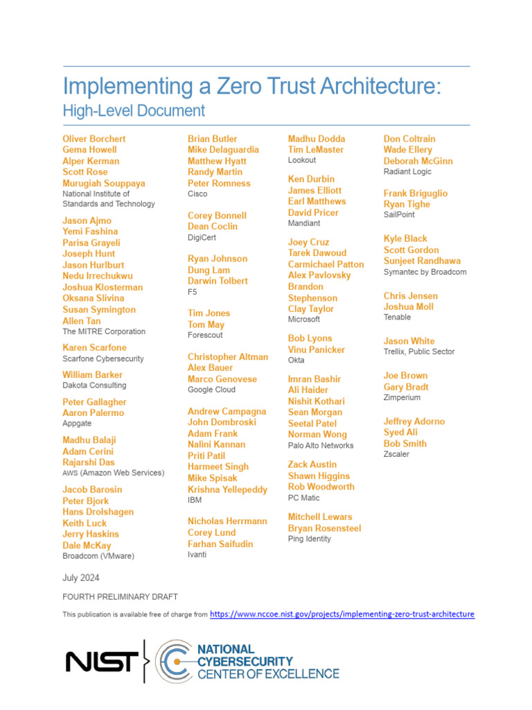 Implementing a Zero Trust Architecture | PDF