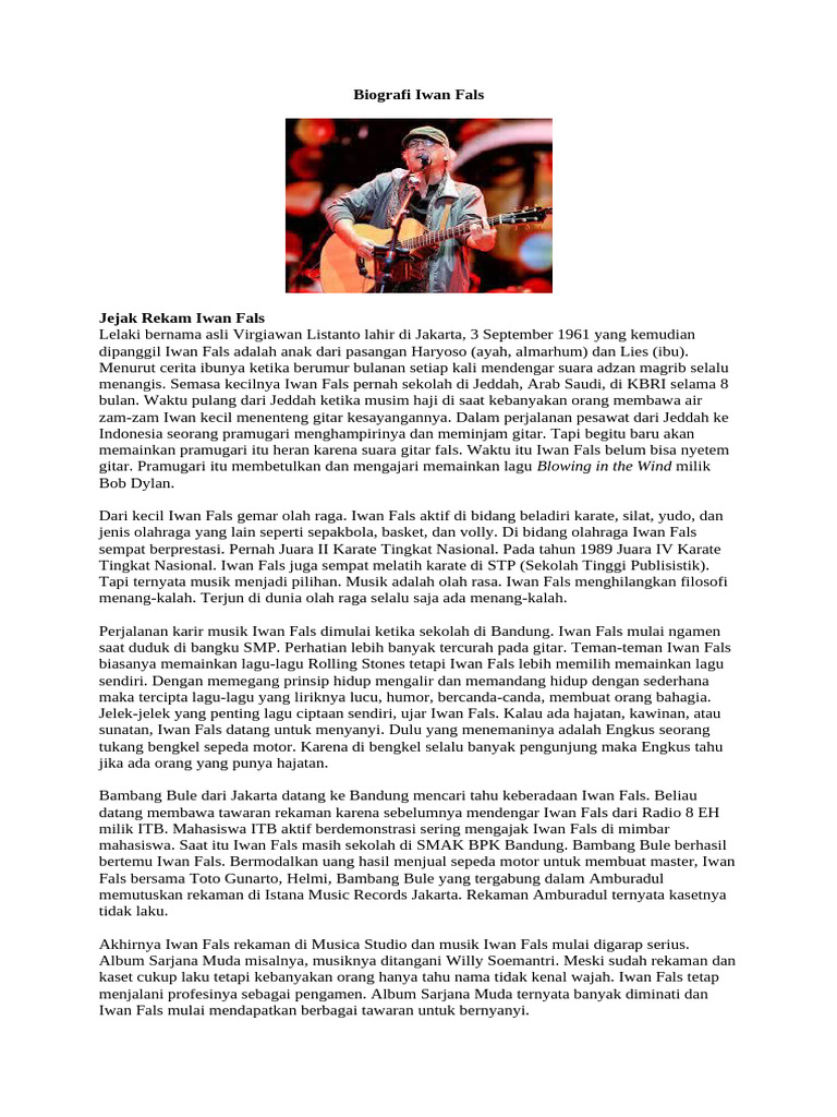 Biografi Iwan Fals | PDF