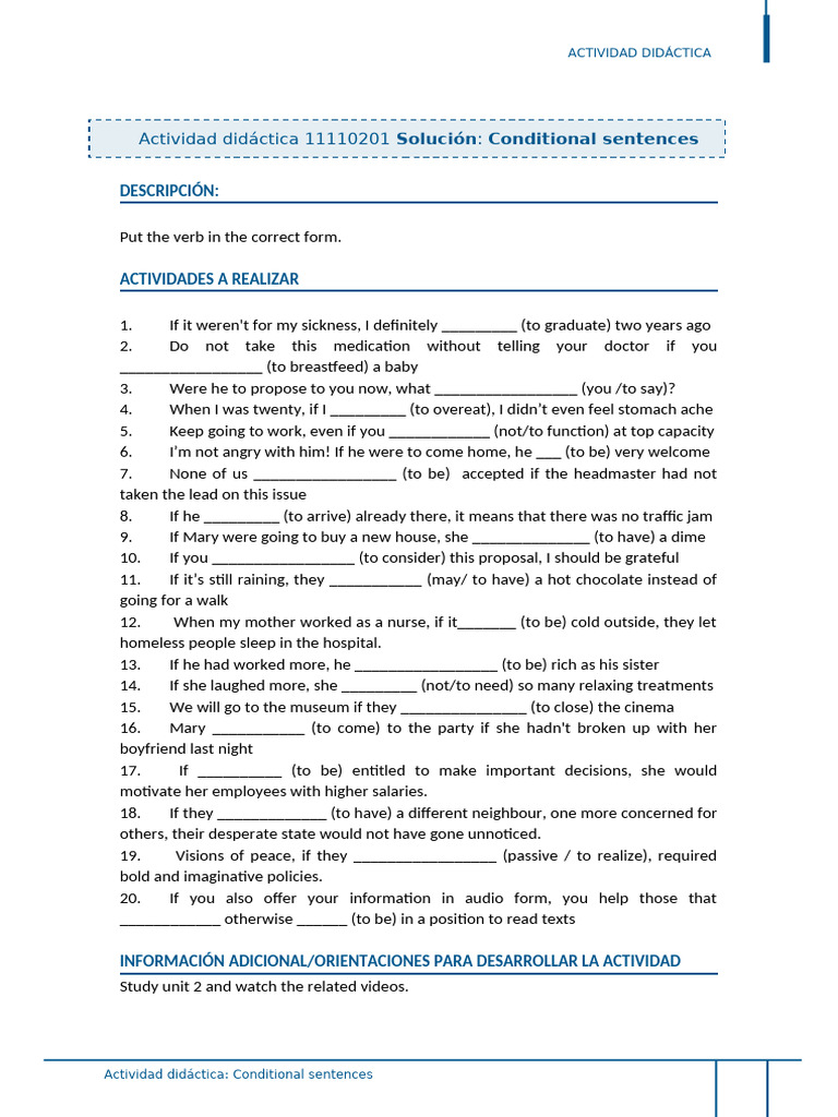 Actividad condicional | PDF