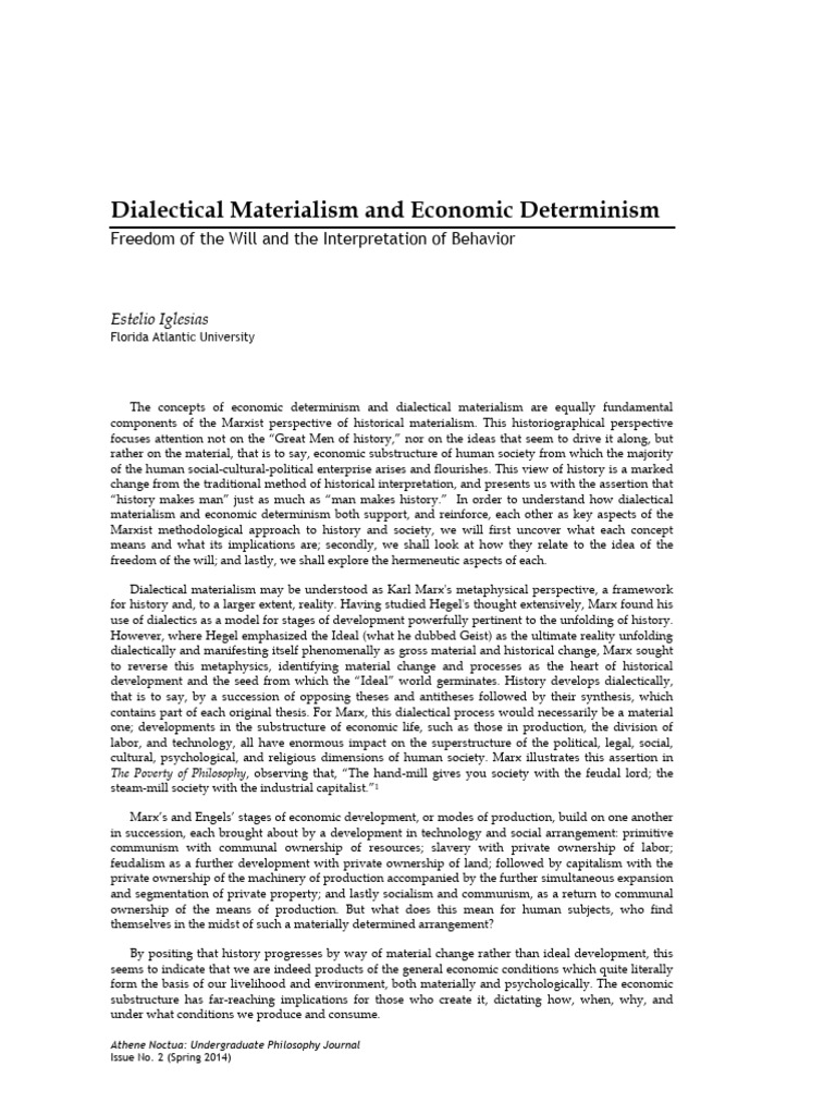 Dialectical Materialism and Economic Determinism | PDF