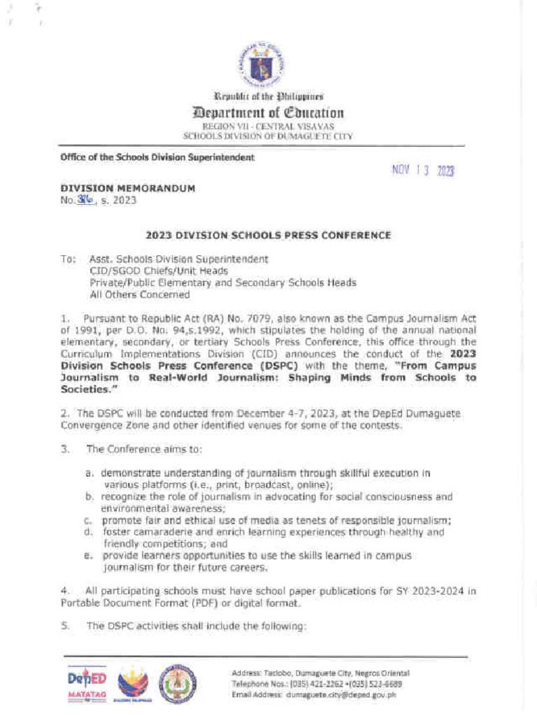 DSPC 2023 Guidelines | PDF