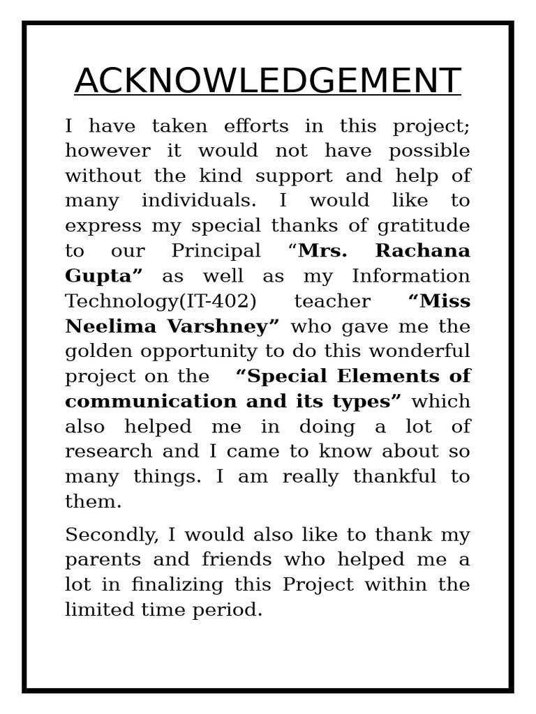 Acknowledgement | PDF