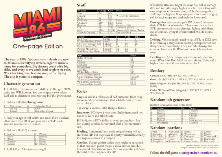 Miami 86 one-page | PDF