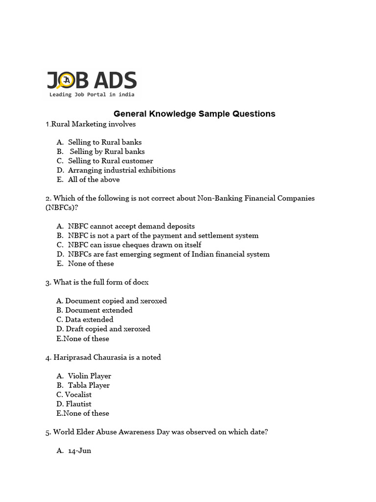 General Knowledge | PDF