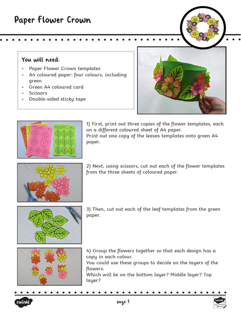 Paper Flower Crown Instructions-Đã Gộp | PDF
