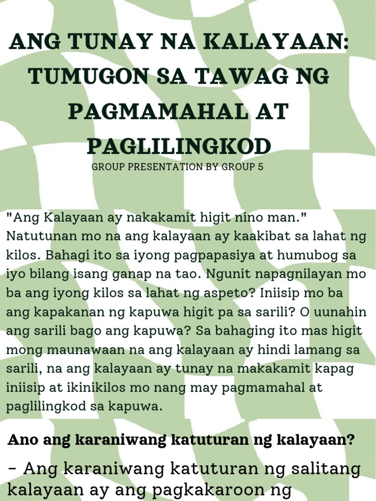 Ang Tunay Na Kalayaan Tumugon Sa Tawag NG Pagmamahal at Paglilingkod ...