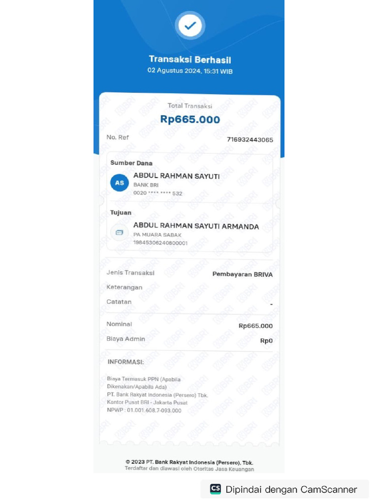 Bukti Bayar Winda | PDF