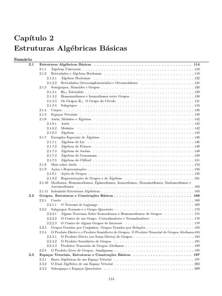 Física - Estruturas Algébricas Básicas | PDF