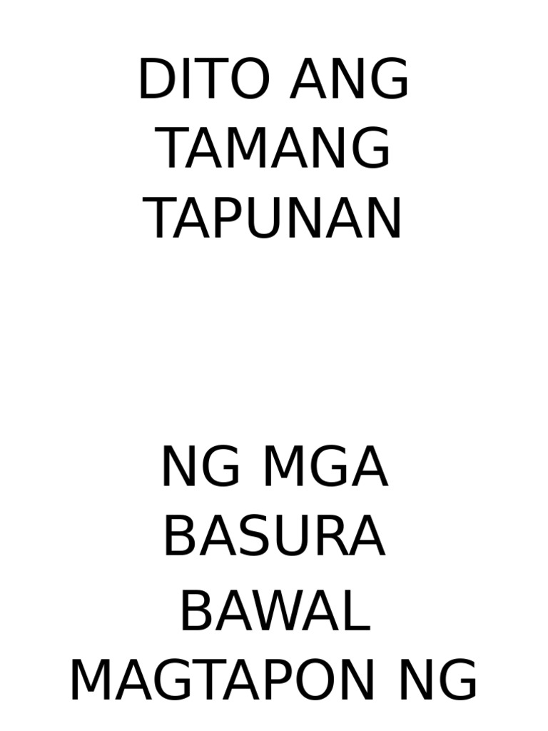 Dito Ang Tamang Tapunan | PDF Dito Ang Tamang Tapunan | PDF