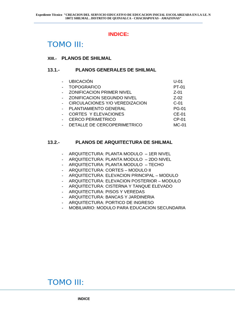 INDICE TOMO - III | PDF