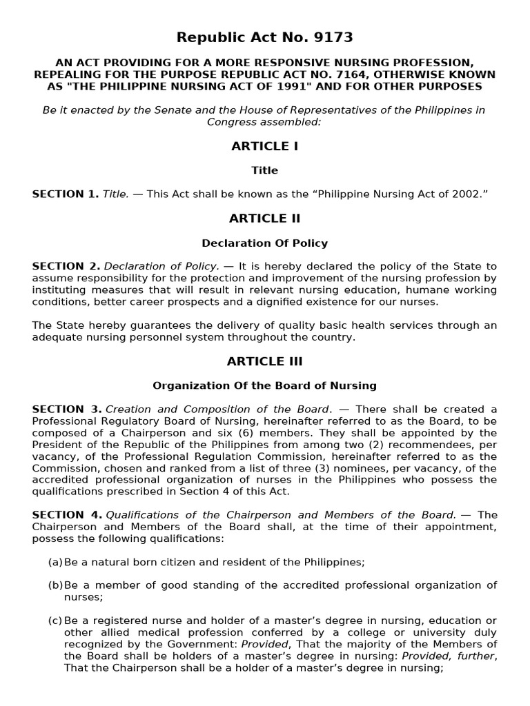 Republic Act No 9173 | PDF