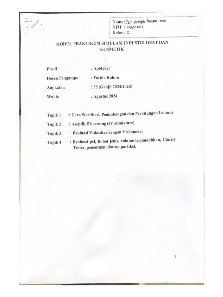 Praktikum Bu Farida | PDF