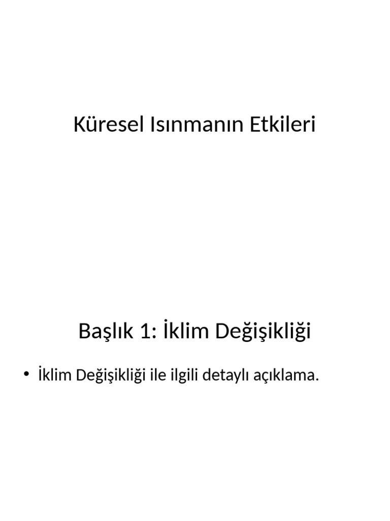 Kuresel Isinma Sunum 3 | PDF