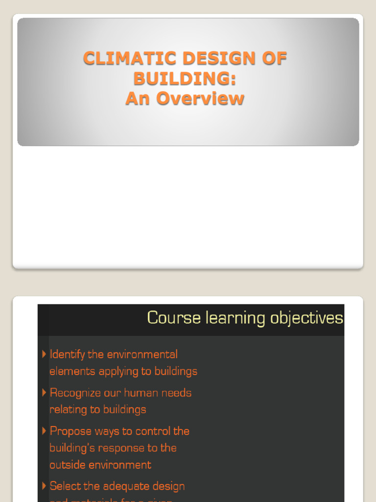 Climatic Design of Building | PDF