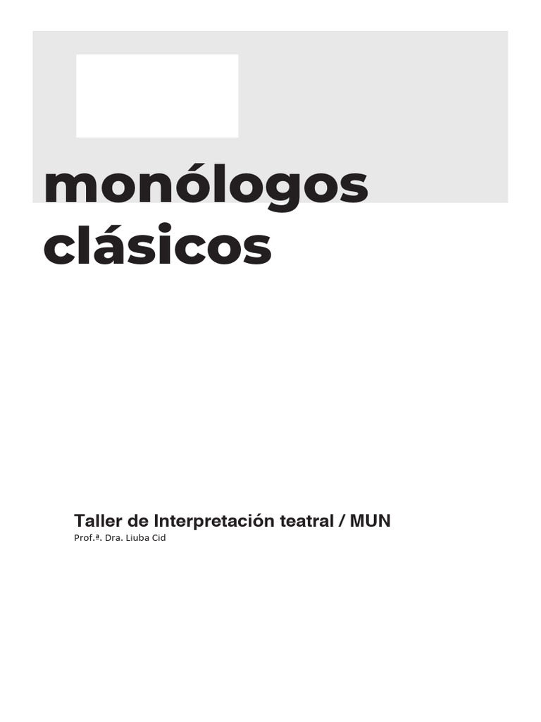 Monólogos Clásicos | PDF