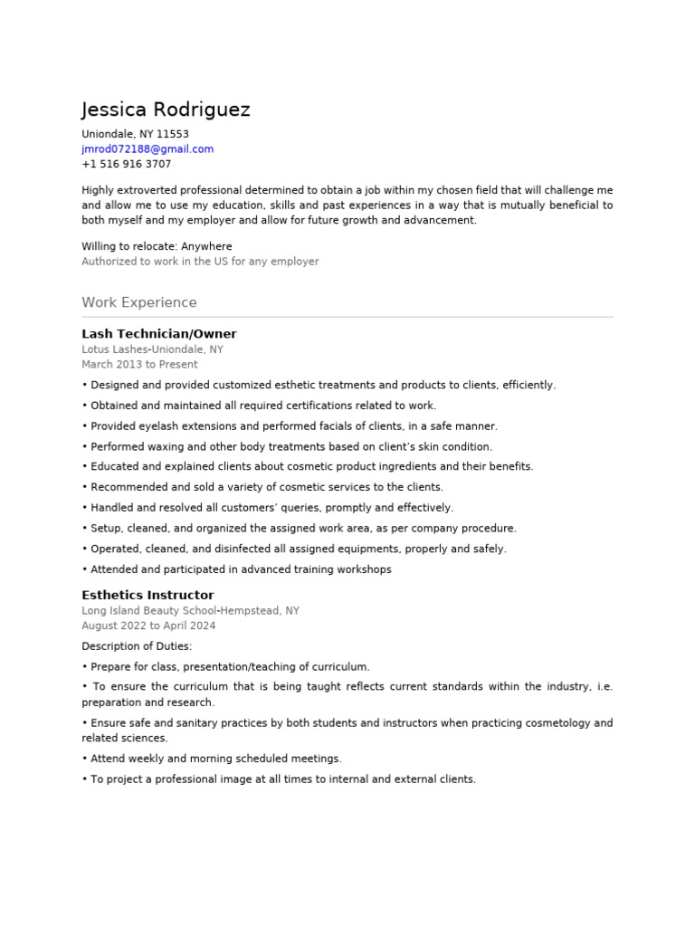 Jessica Rodriguez Resume | PDF