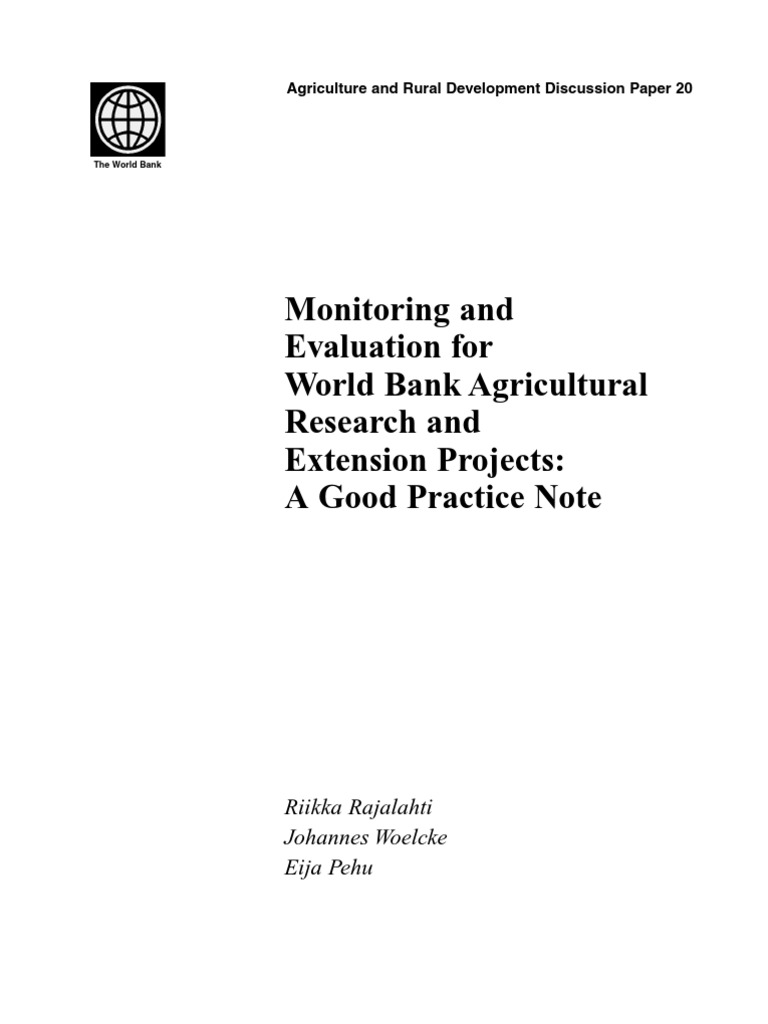 M&E For WB Agricultural Research and Extension Project | PDF ...