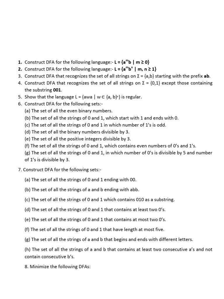 Construct DFA - Unit-1 | PDF