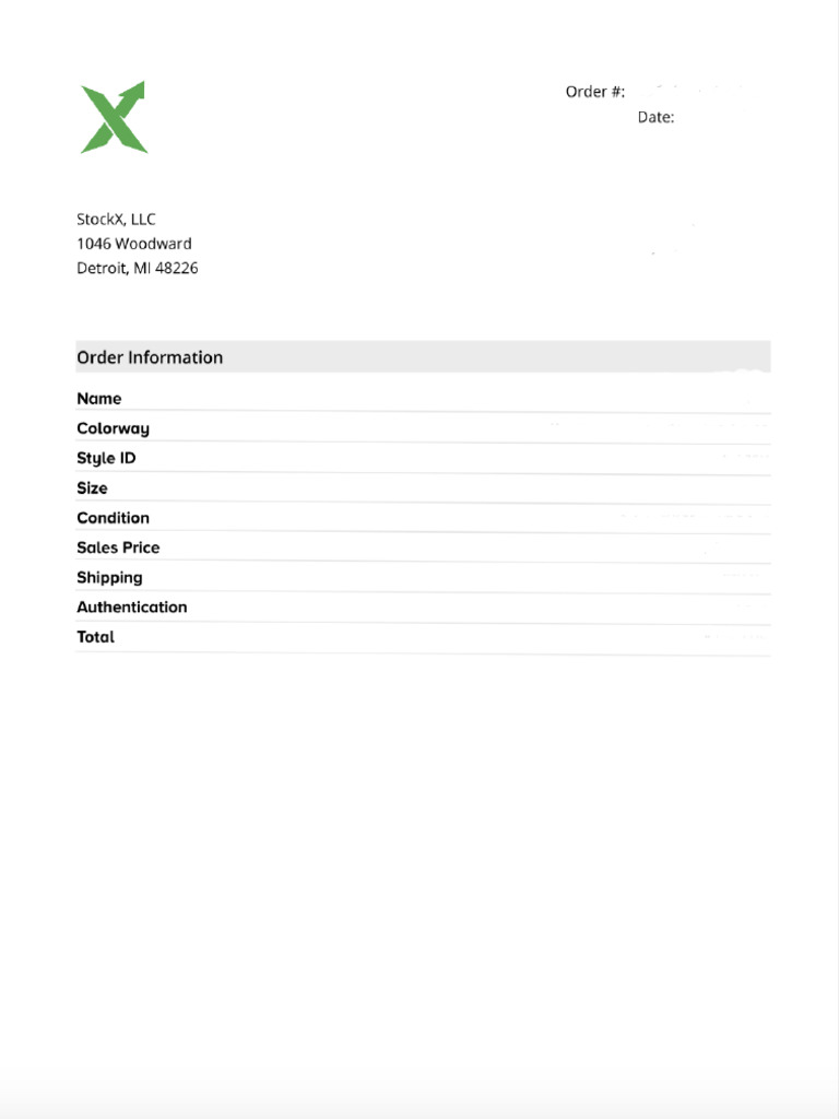 StockX Facture | PDF