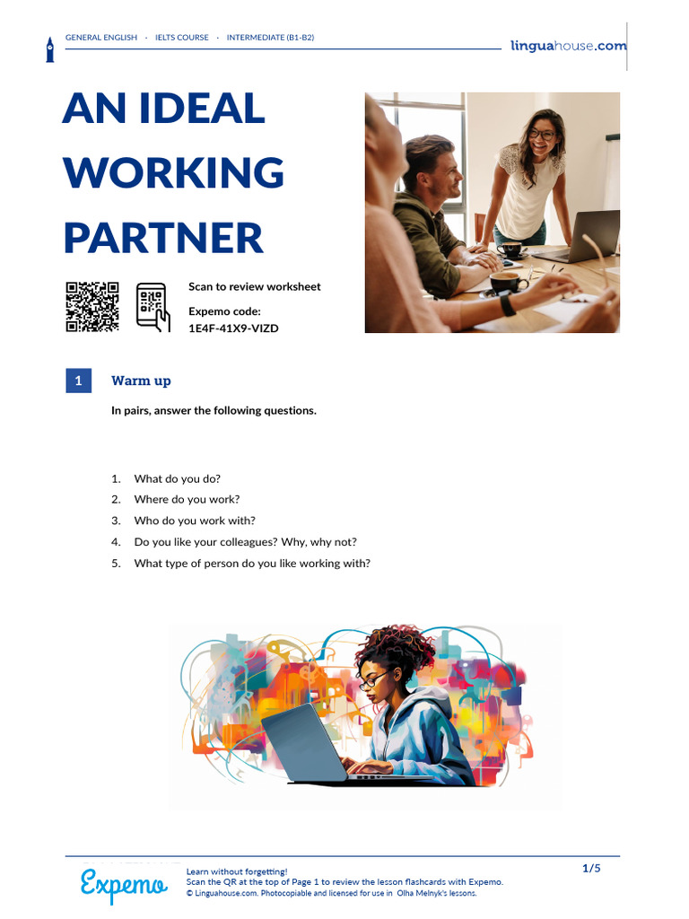 An Ideal Working Partner British English Student | PDF
