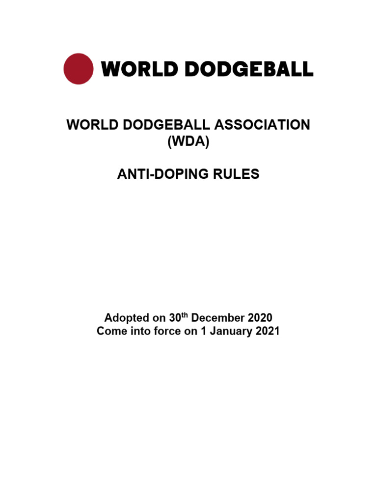 WDA 2021 Anti-Doping Rules | PDF | Burden Of Proof (Law) | Doping In Sport