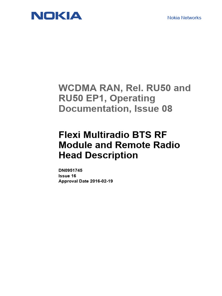 oficial Flexi Multiradio BTS RF Descriptions | PDF