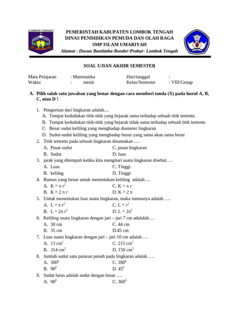 Soal UAS MTK Kls 2 SMT 2 TH 23-24 | PDF
