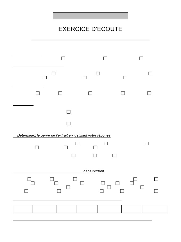 Modèle Exercice D'écoute | PDF