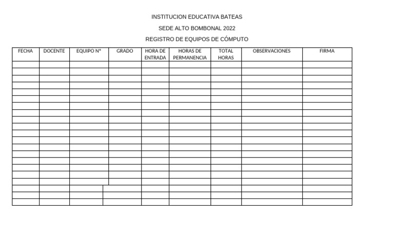 Registro Informatica 2022 | PDF