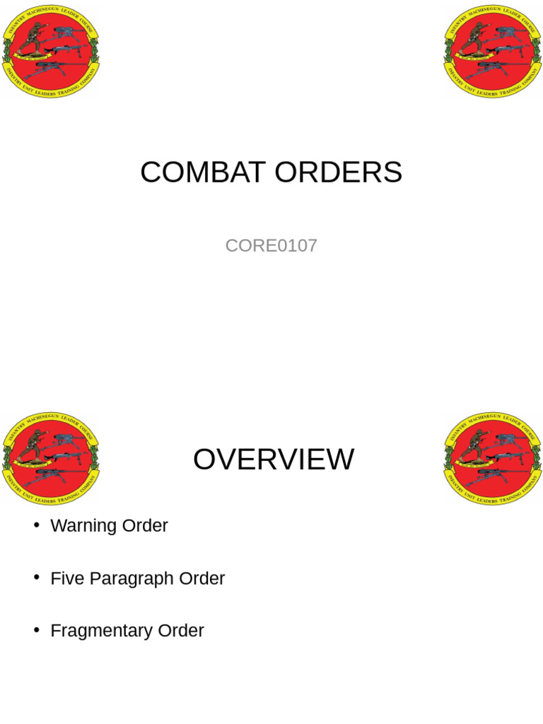 CORE0107 - Combat Orders | PDF