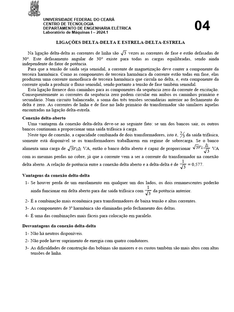 Ligações Delta-Delta E Estrela-Delta-Estrela | PDF