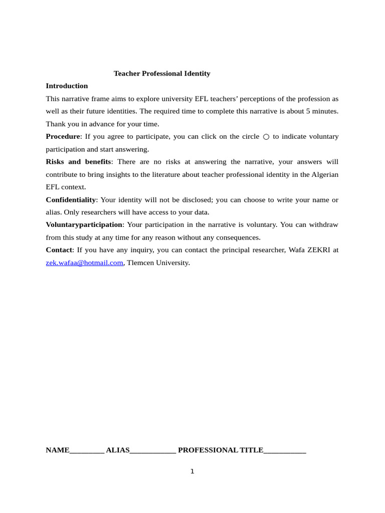 Narrative Frames For Teachers | PDF