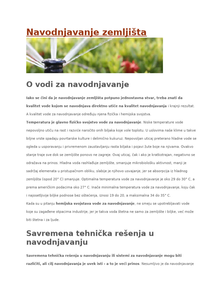 Navodnjavanje Zemljišta | PDF