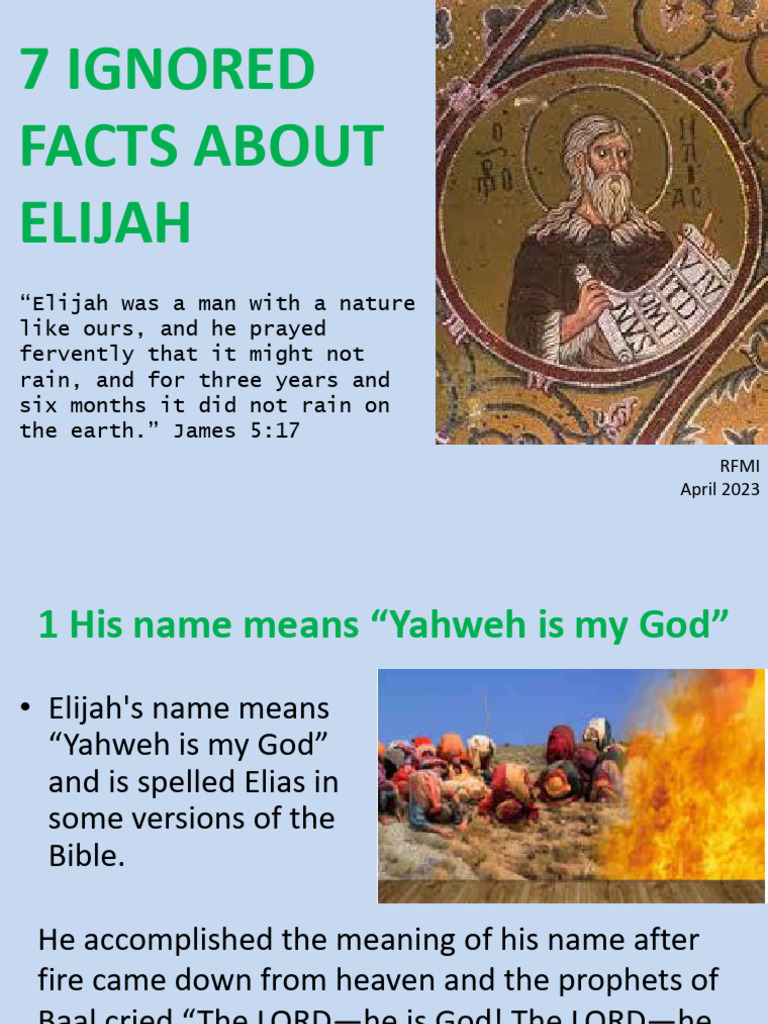 7 Ignored Facts About Elijah | PDF | Elijah | Religion & Spirituality