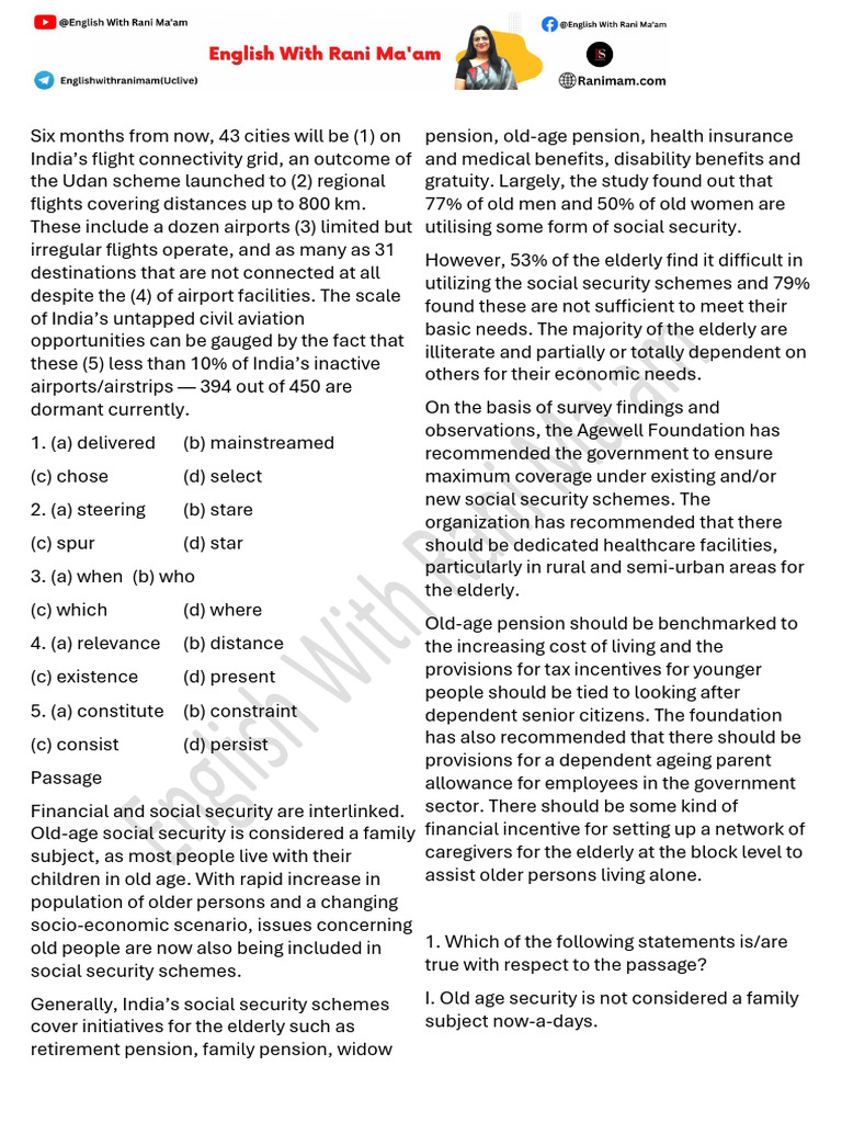 215) 49 Cloze Test Passage Pqrs - 22 (PDFS) | PDF