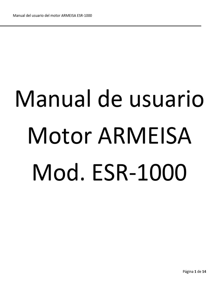 Manual de Usuario Esr-1000 | PDF